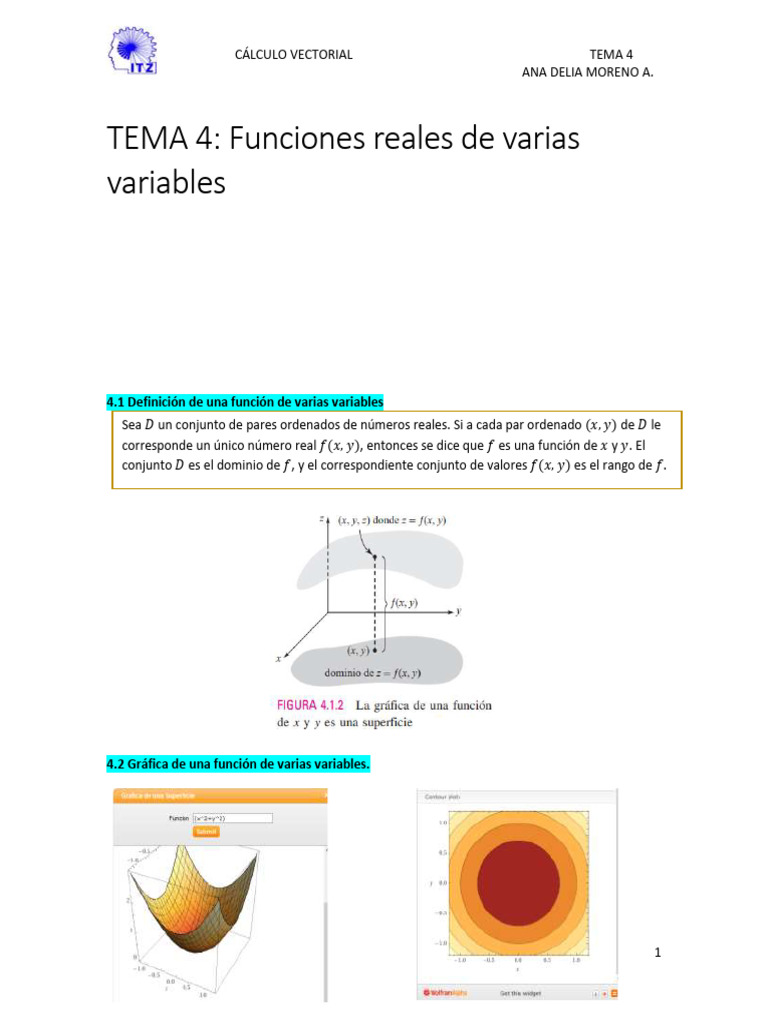 TEMA 4 FUNCIONES DE VARIAS VARIABLES Nov 24 | PDF | Degradado | Derivado