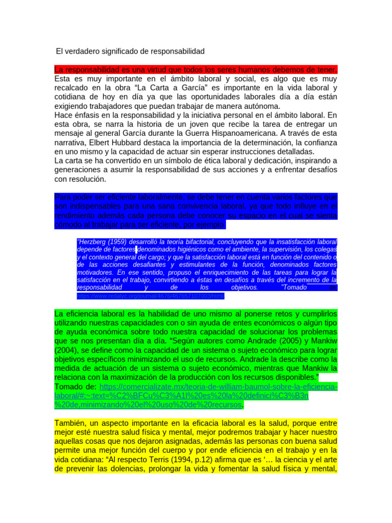 El Verdadero Significado de Responsabilidad | PDF | Mente | Cognición