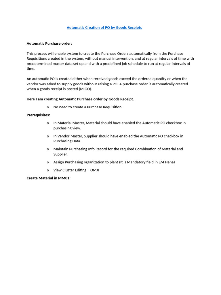 Automatic PO Creation | PDF | Computing | Business