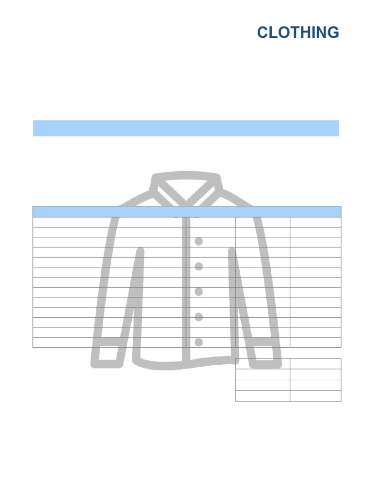 Clothing Invoice Template | PDF
