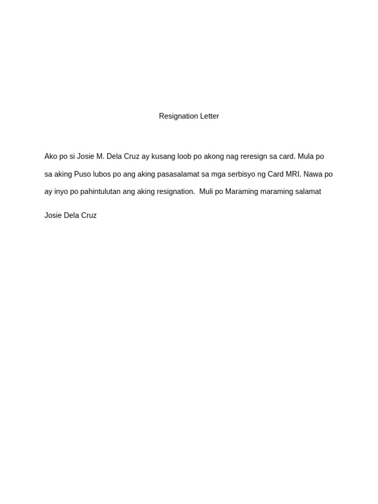 Resignation Letter | PDF