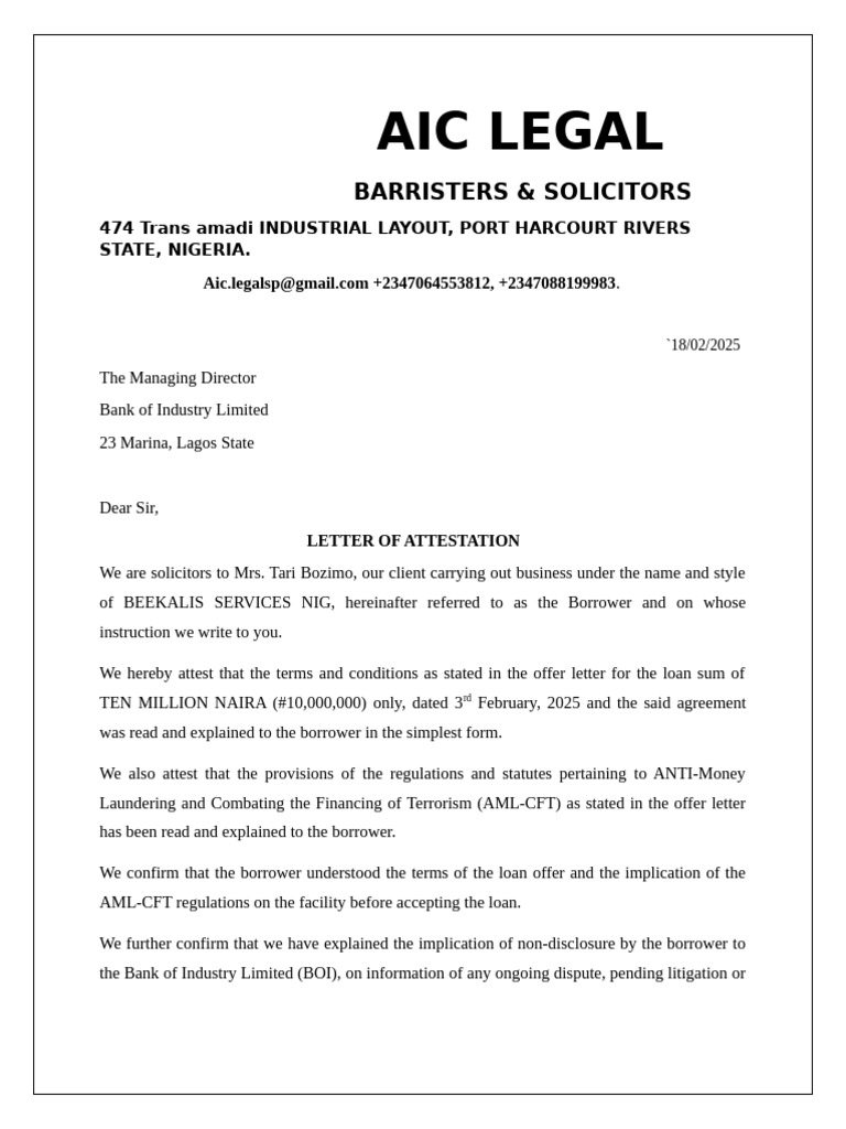 Attestation | PDF