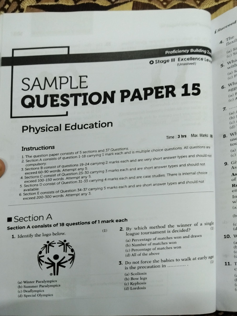 Physical Education Sample Question Paper | PDF | Newton's Laws Of ...