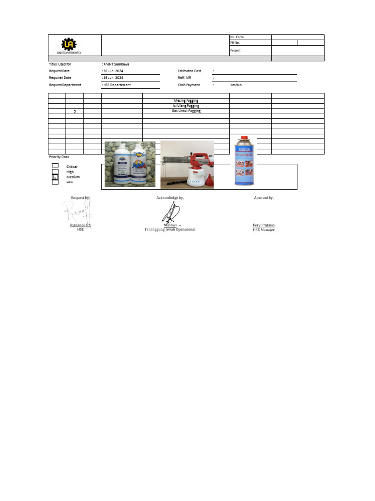 Pengajuan Fogging 26 Juni 2024 | PDF