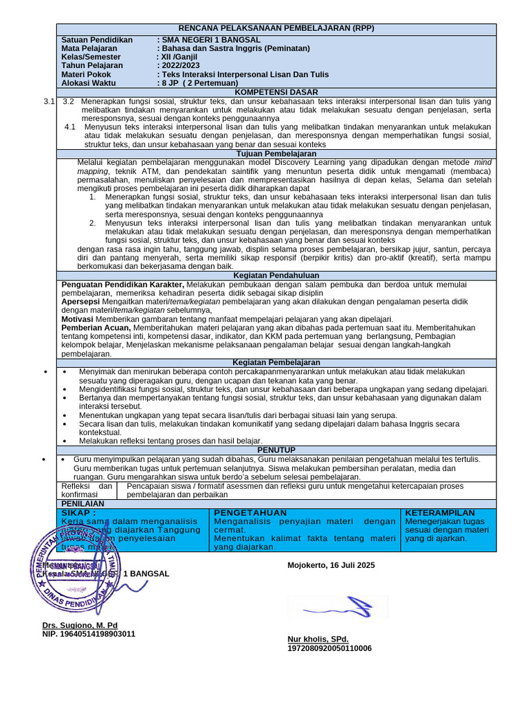 11. RPP 1 ganjil | PDF