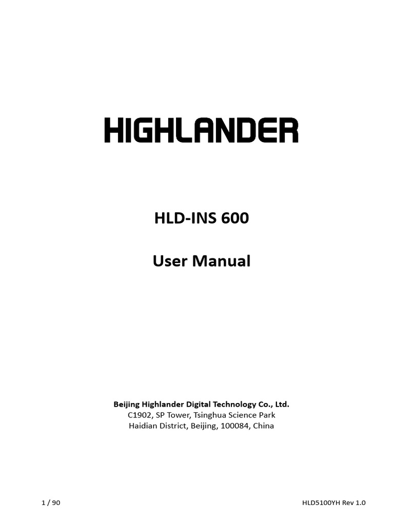 HLD-InS 600 User Manual | PDF | Computing
