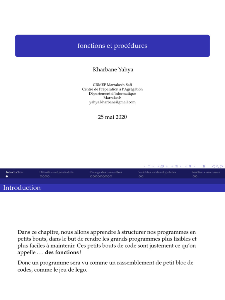 fonctions et procédures | PDF | Fonction anonyme | Python (Langage de programmation)