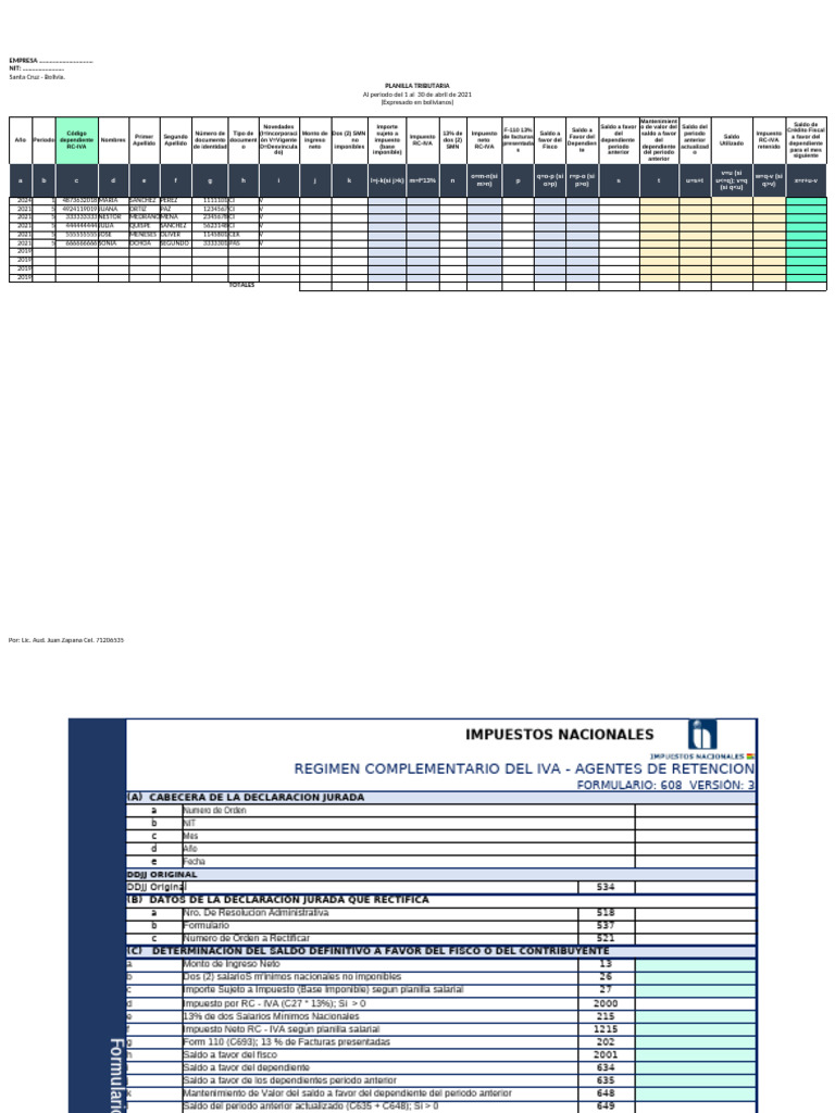 Formulario 608 Planilla impositiva | PDF | Impuestos | Economía pública
