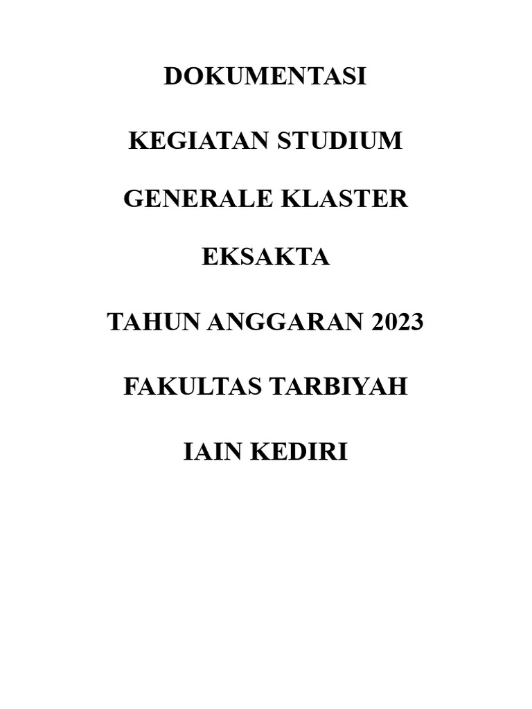 6. Kegiatan Studium Generale Klaster Eksakta 2023 | PDF