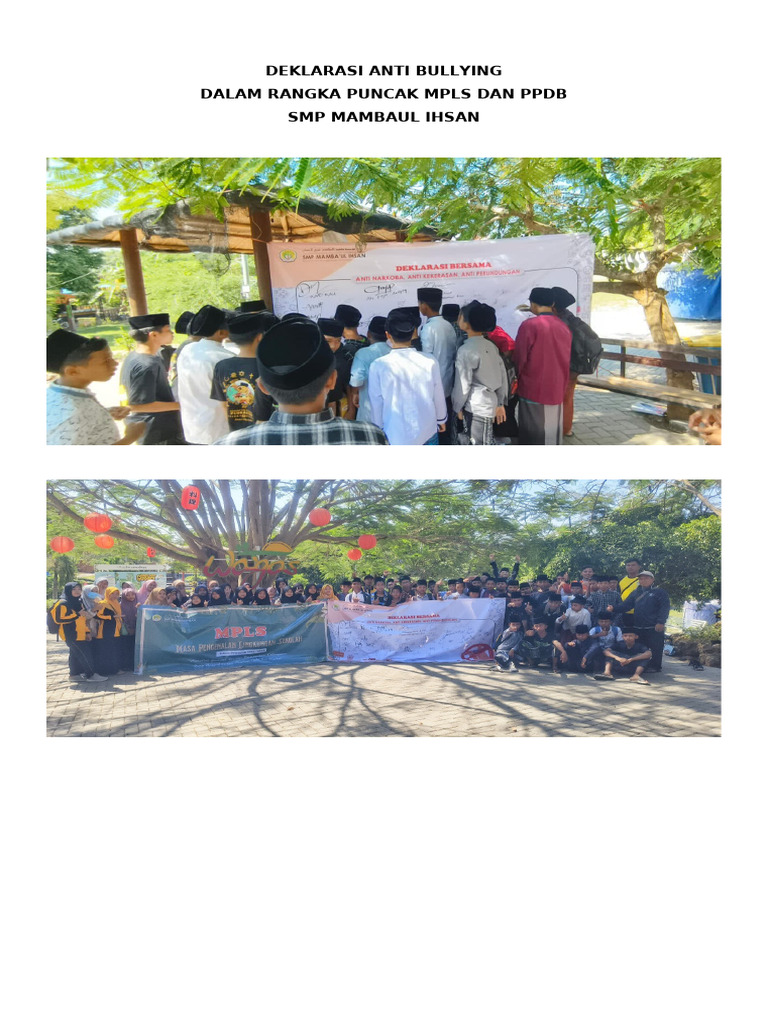 Deklarasi Anti Bullying | PDF