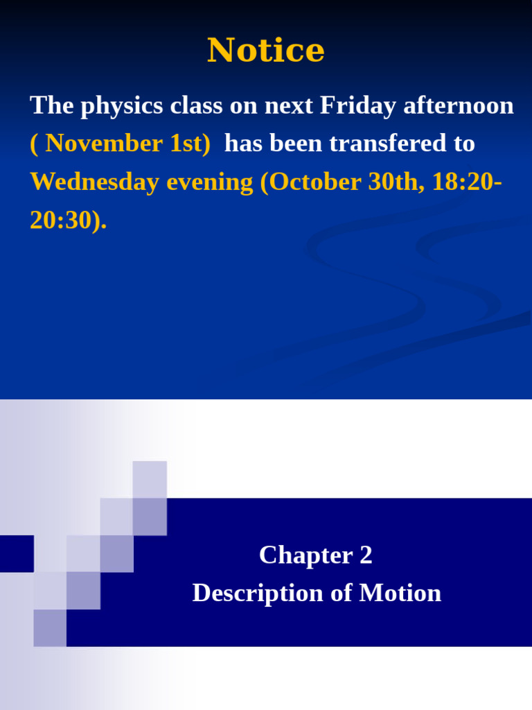 Physics Chapter 2 Description of Motion | PDF | Velocity | Speed