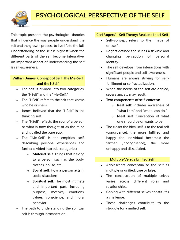 Psychological Perspective of The Self | PDF | Self | Self Concept