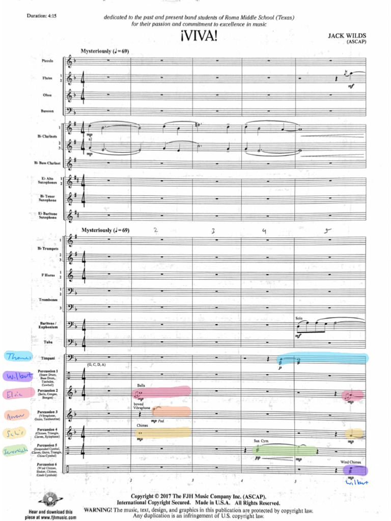Viva! - With Percussion Assignments | PDF | Tenor Saxophone ...
