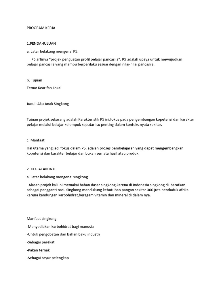 Projek P5: Kue Singkong Kreatif | PDF