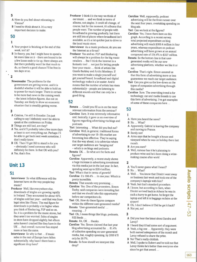Unit 13 - Facts and Figures - Script | PDF