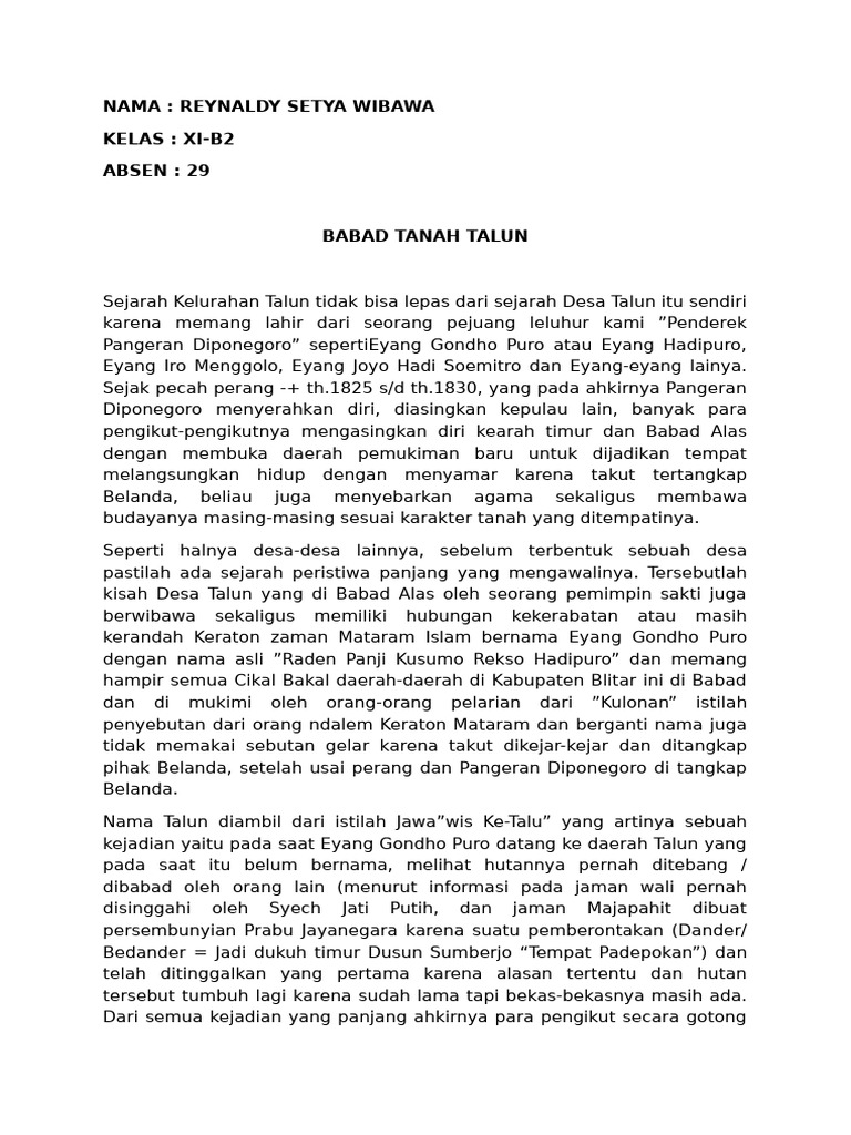 Reynaldy Setya Wibawa - Xib2 - 29 - Peninggalan Sejarah Disekitar Kita | PDF