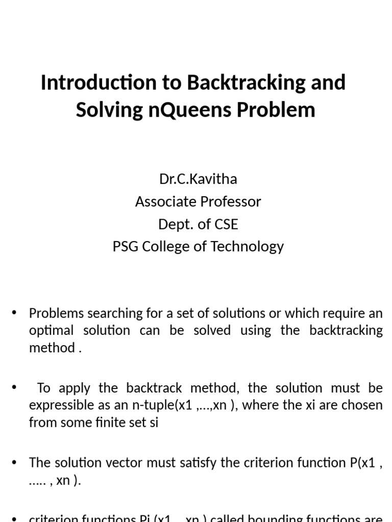 Backtracking NQueens Problem | PDF | Applied Mathematics | Mathematical ... Backtracking NQueens Problem | PDF | Applied Mathematics | Mathematical ...