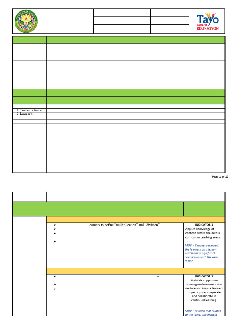 Grade 8 - Fourth Quarter - Week 4 - Day 1 | PDF | Mitosis | Cell Cycle