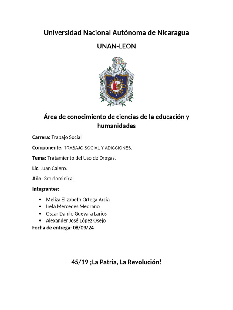 informe del TUD 1.1 | PDF | La dependencia de sustancias | Trastorno mental