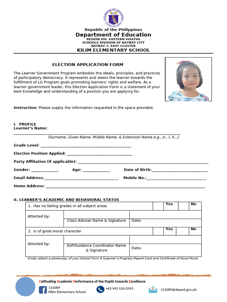Election Application Form | PDF | Learning