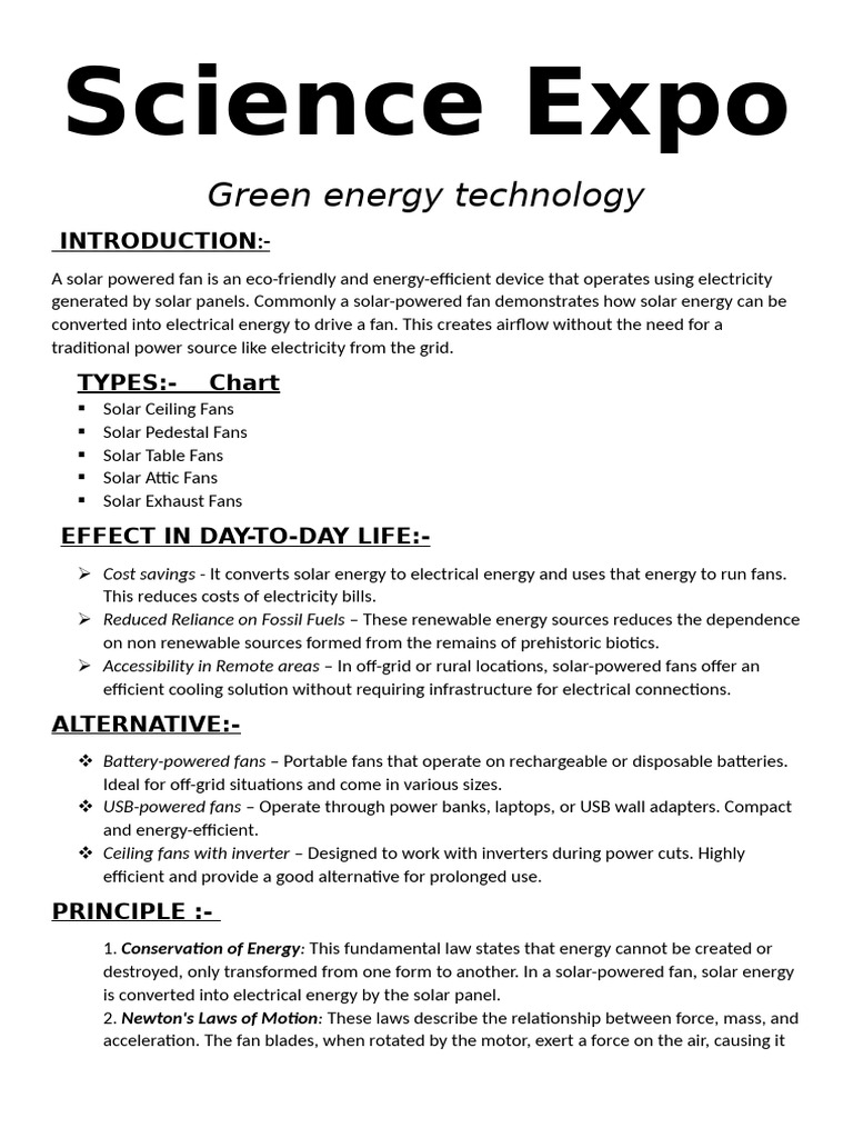 Solar Powered Fan - Reference | PDF | Photovoltaics | Solar Cell