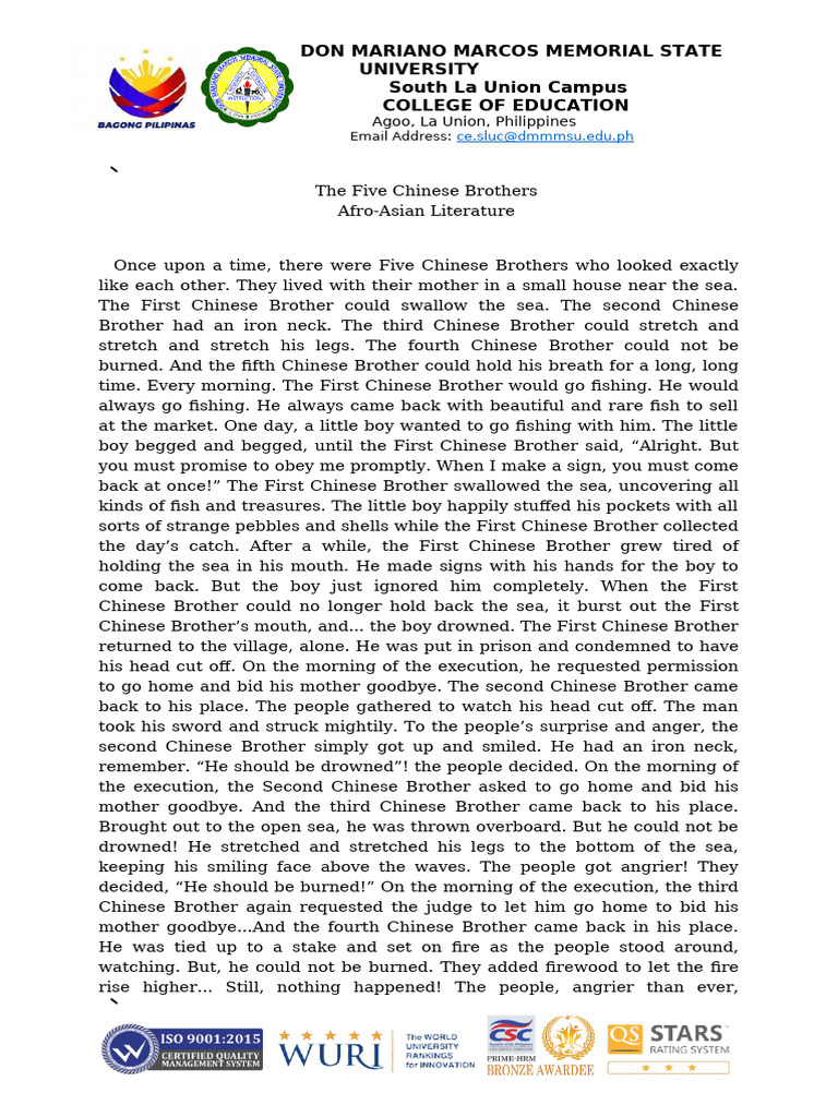 The Five Chinese Brothers | PDF