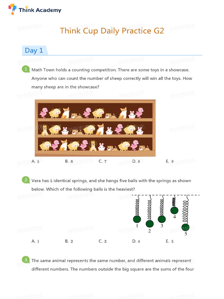 Think Cup Daily Practice G2 | PDF