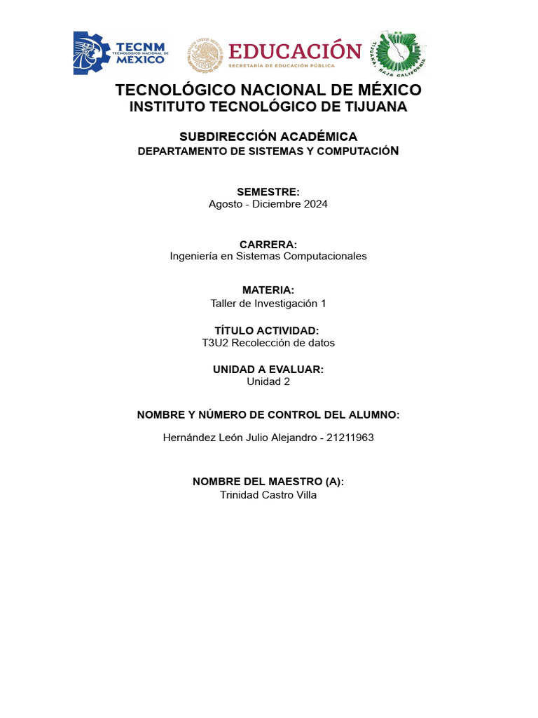 T3U2 Recolección de Datos | PDF