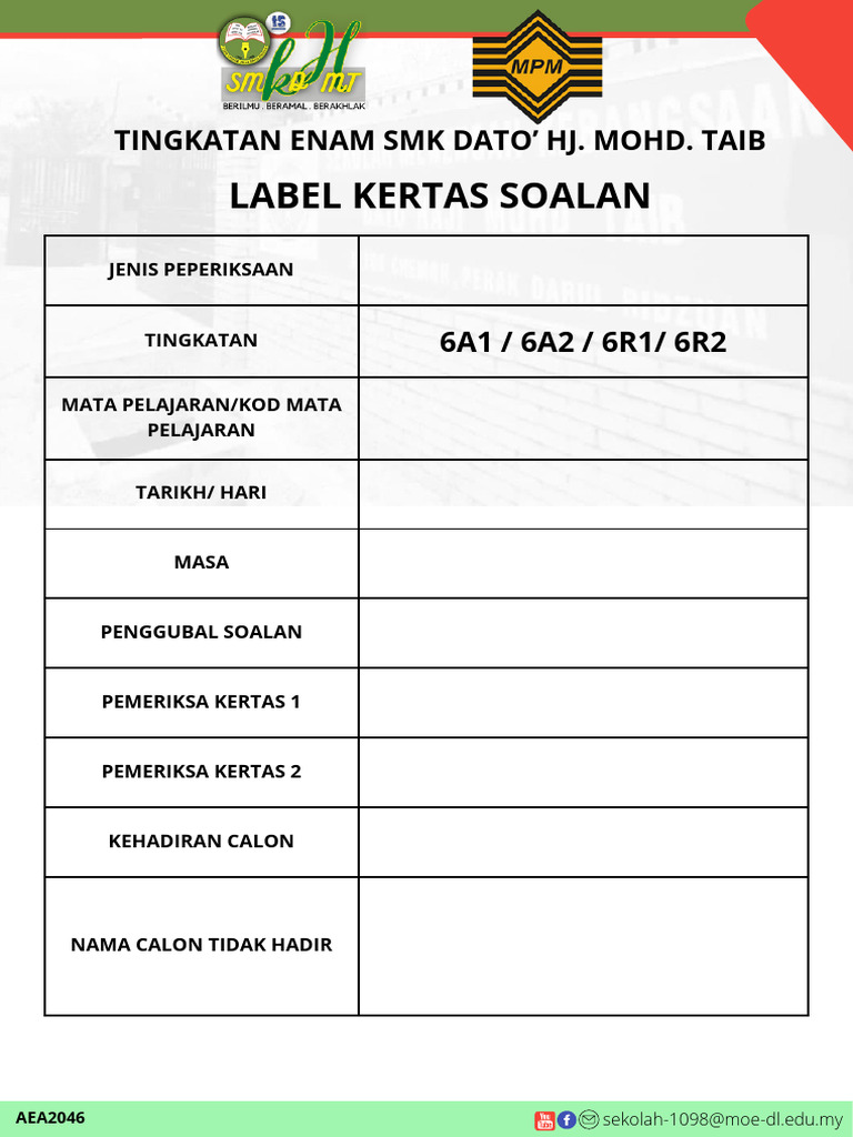 MUKA DEPAN EXAM | PDF