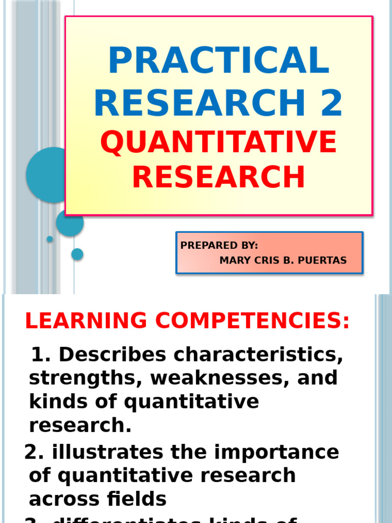 2.PR. 2 QUANTI Strengths and WEAK Part 1 | PDF | Quantitative Research | Empiricism
