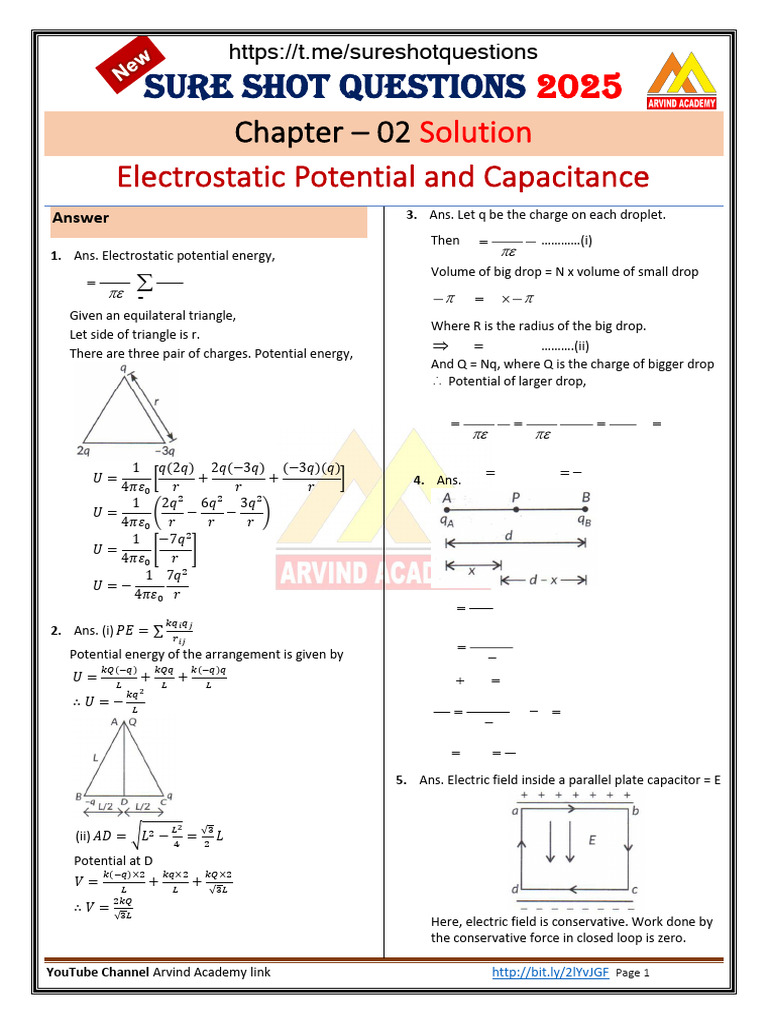 Ch2 Phy Ans Capacitance | PDF | Capacitance | Capacitor