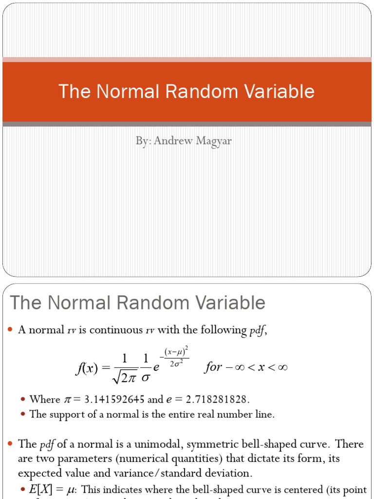 The Normal Random Variable | PDF | Normal Distribution | Probability Density Function