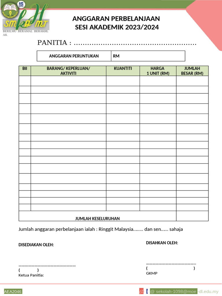 Anggaran Perbelanjaan | PDF