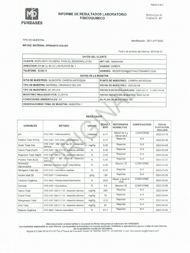 s211 477 2023 Fisicoquimico Fibra | PDF