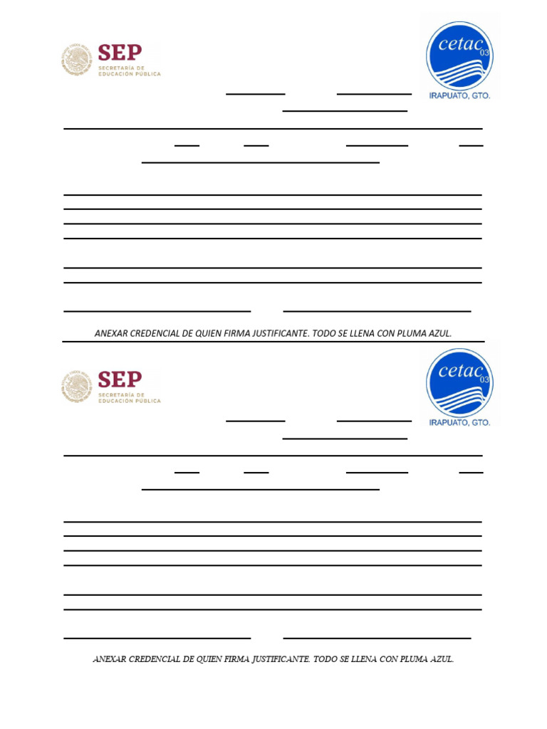 JUSTIF UNIF-MAT TRAB CETAC 03 FEB - JUL 25 LyC II | PDF