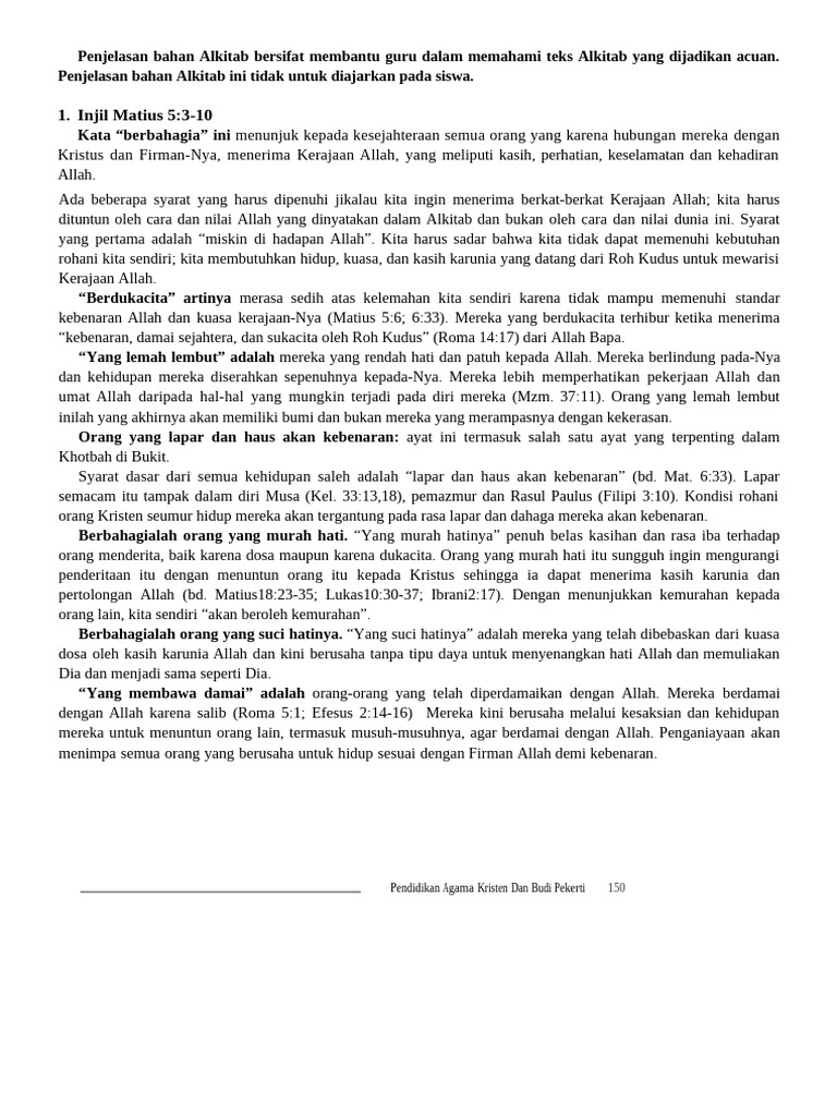 Nilai-Nilai Krstiani Buah-Buah Roh Dan Ucapan Bahagia | PDF