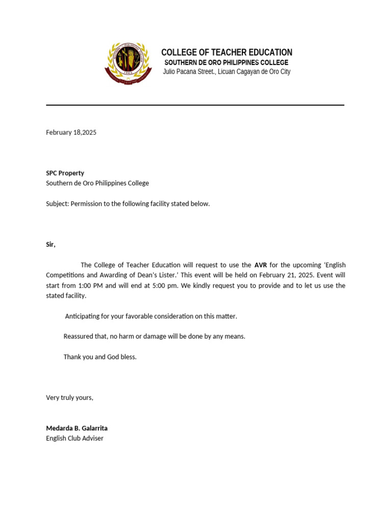 AVR Letter | PDF