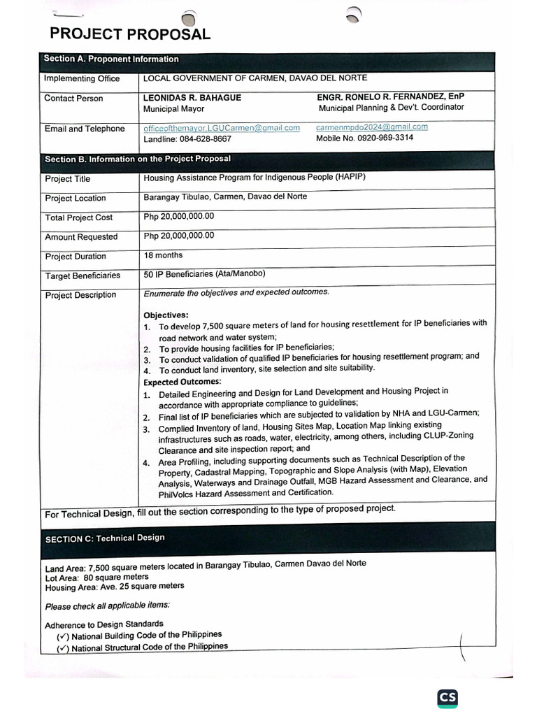 Nha Project Proposal - Hapip 20M | PDF