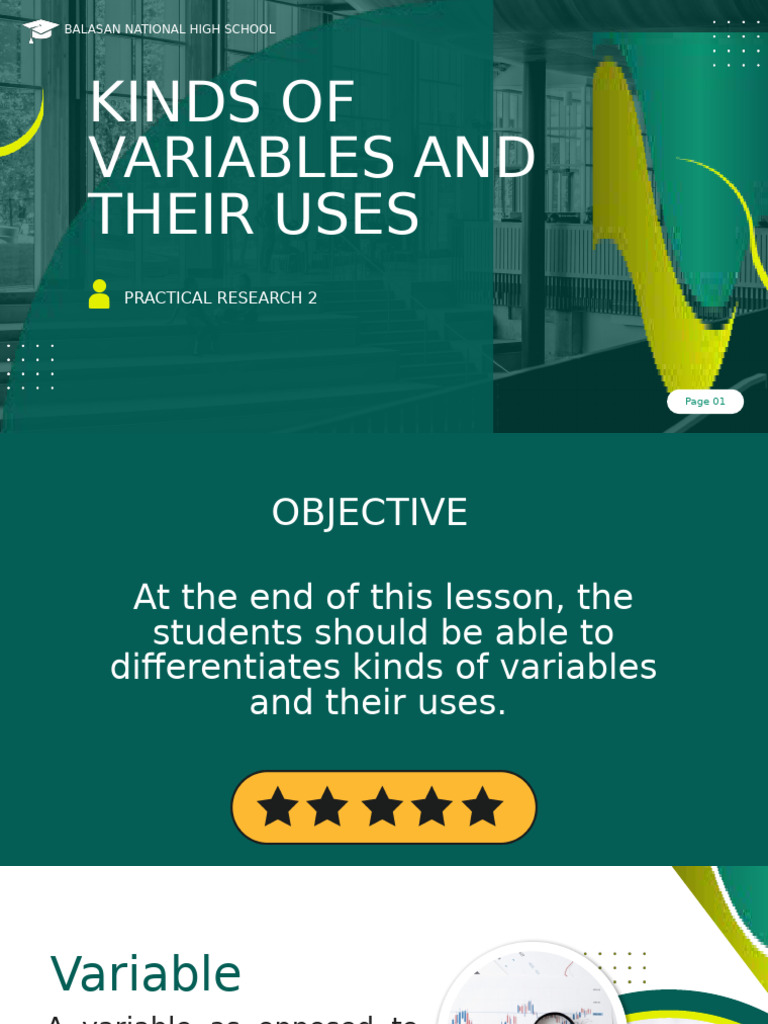 Lesson 3 - PR 2 - Kinds of Variables | PDF | Experiment | Dependent And ...
