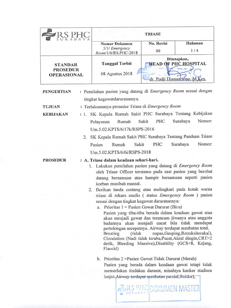 SPO MEDICAL Emergency Room - 1.6 Triase | PDF