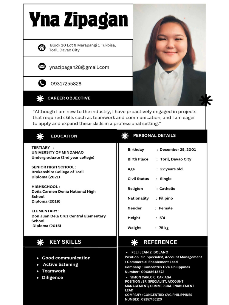 Yna Zipagan Resume 1 | PDF
