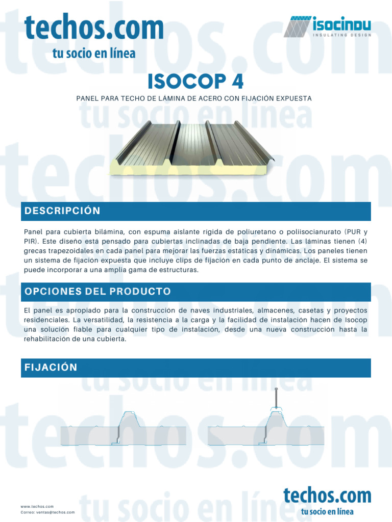 Paneles Isocop para Techos Inclinados | PDF
