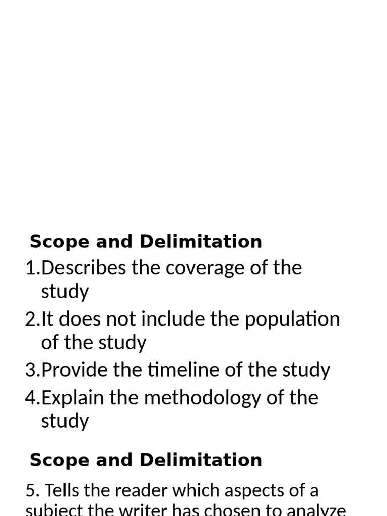 Study Scope and Delimitation Guide | PDF
