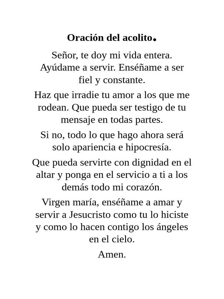 Oración Del Acolito | PDF