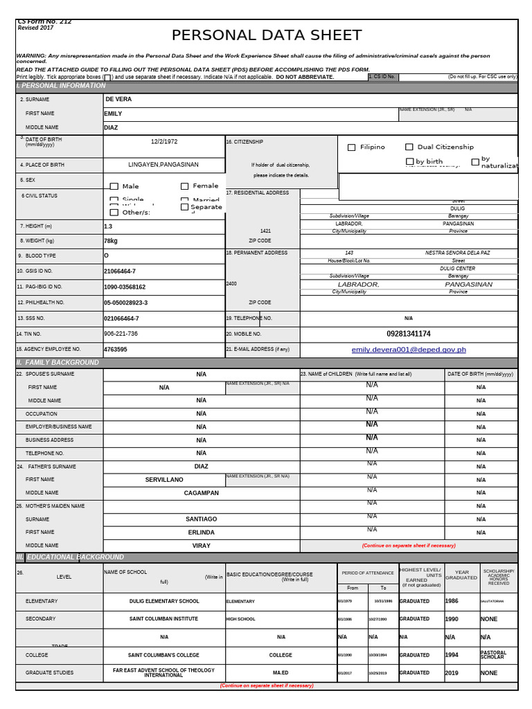 Emz DV PDS Revised-2025 | PDF | Government