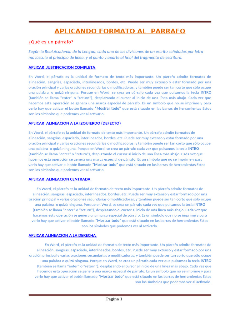 3.1.2 Tema 04 - Aplicacion de Formato Al Parrafo | PDF | Informática