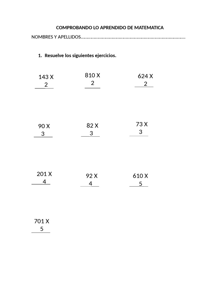 Ejercicios de Matemáticas para Practicar | PDF