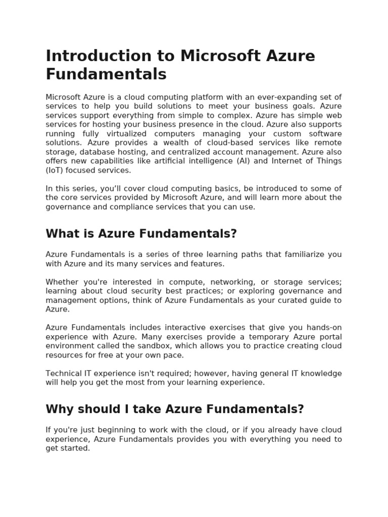 Azure | PDF | Cloud Computing | Software As A Service