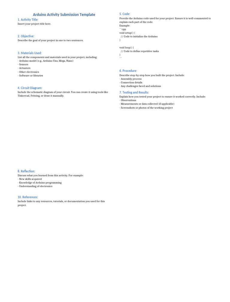 Arduino Activity Submission Template-4 | PDF | Arduino