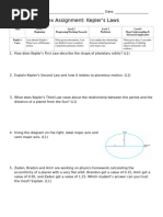 Keplers Laws Activity | PDF | Orbit | Periodic Phenomena